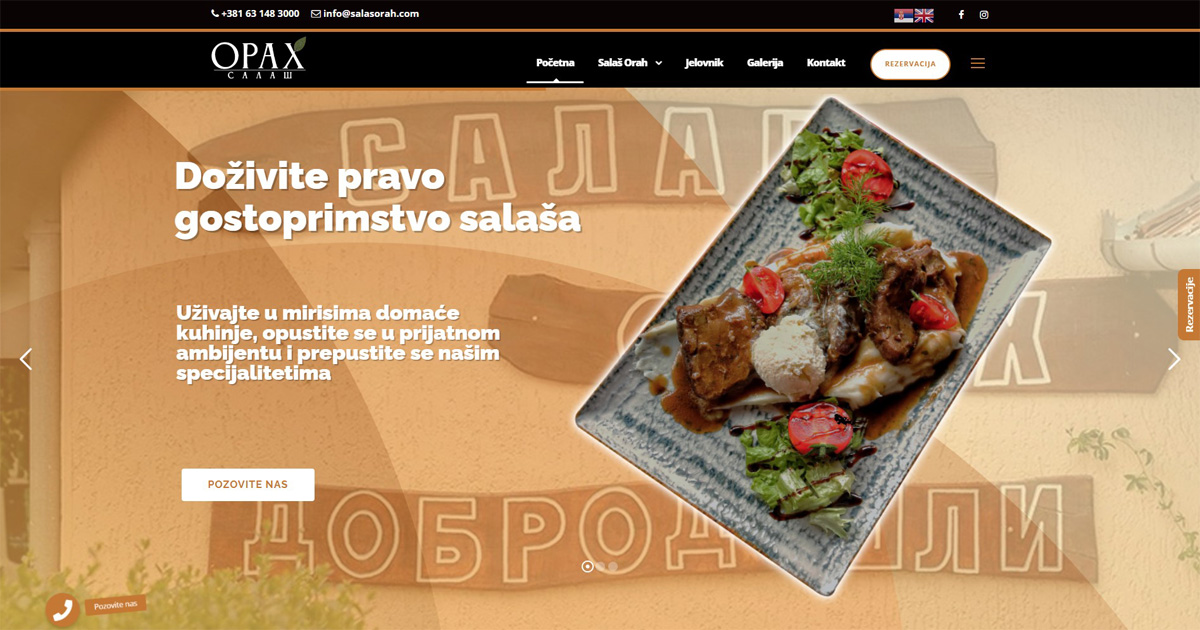 Jelovnik – Restoran Vrbas – Salaš Orah